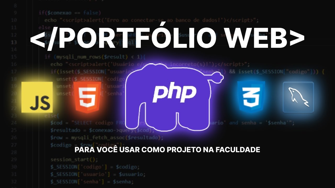 SITE COMPLETO FEITO EM PHP PARA VOCÊ USAR COMO PORTFÓLIO NA FACULDADE - YouTube