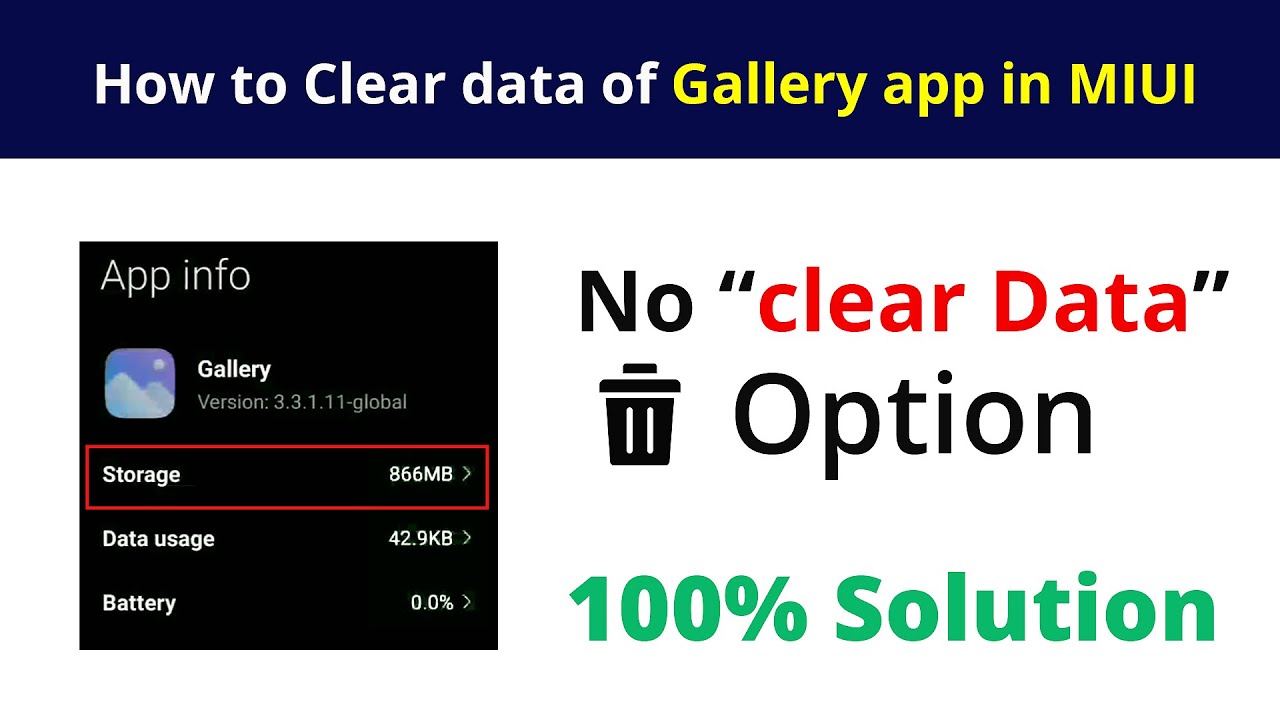 How to clear data in MIUI GALLERY APP | No clear data - option after ...