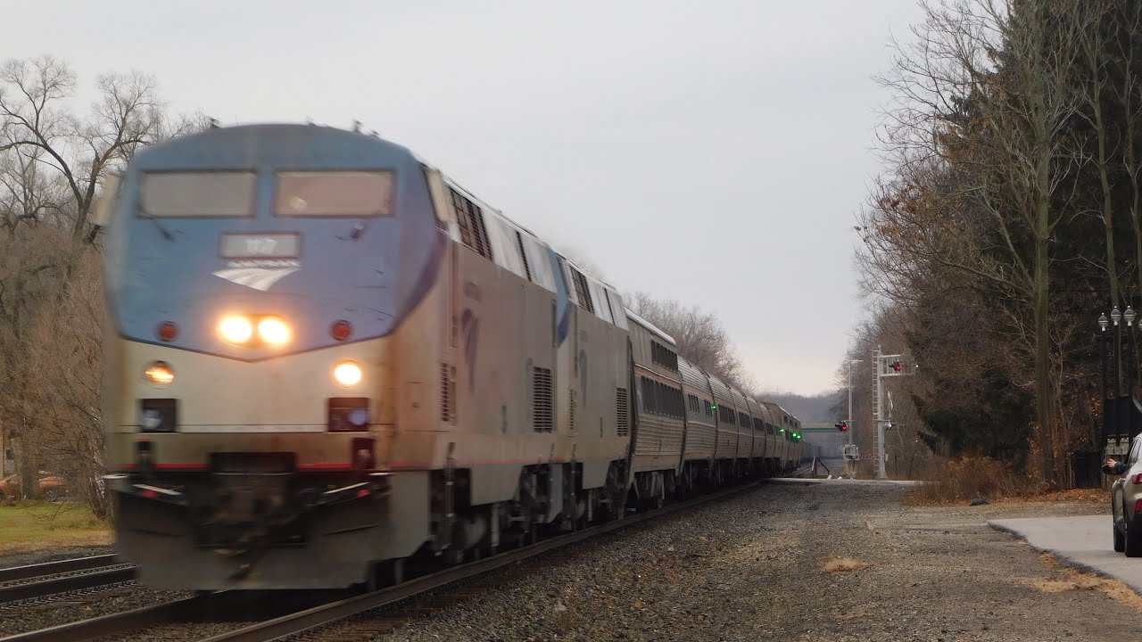 Amtrak 117 leads Amtrak 49 (Lake Shore Limited to Chicago) HAULING ...
