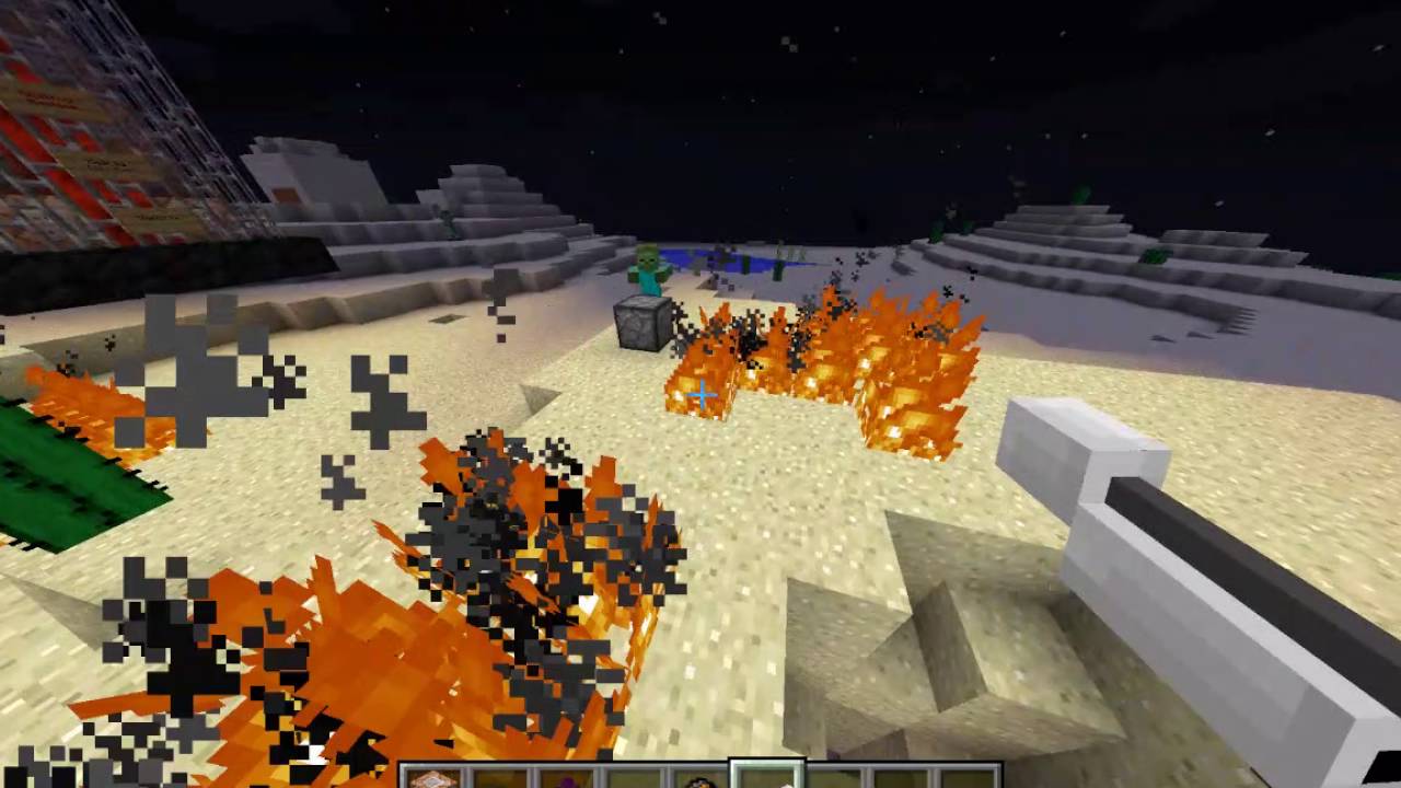 Bronie w minecraft bez modów!!!! Miotacz ognia i nie tylko!! :) - YouTube