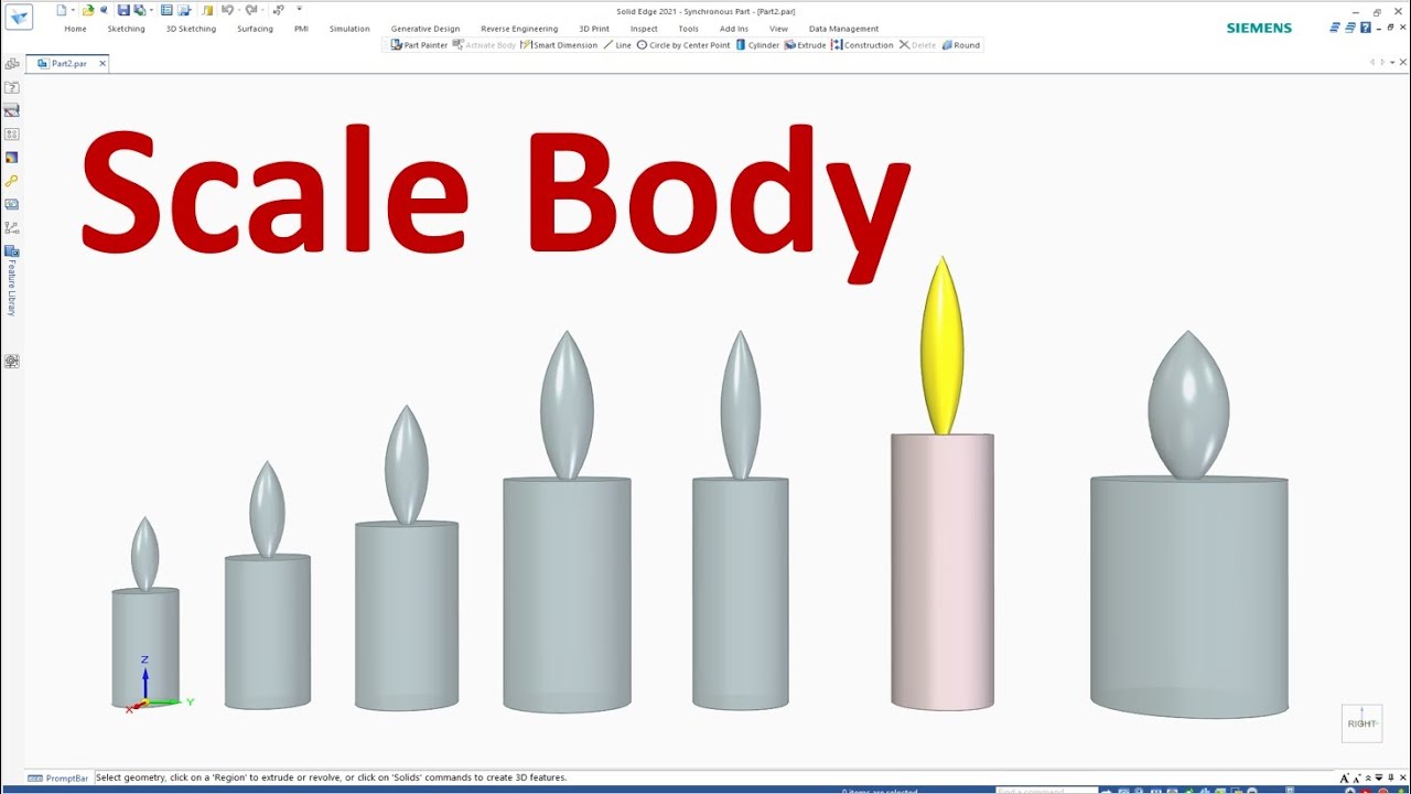 Solid Edge Tutorials #41 | How to Scale 3D Body & Multi Body Publish ...