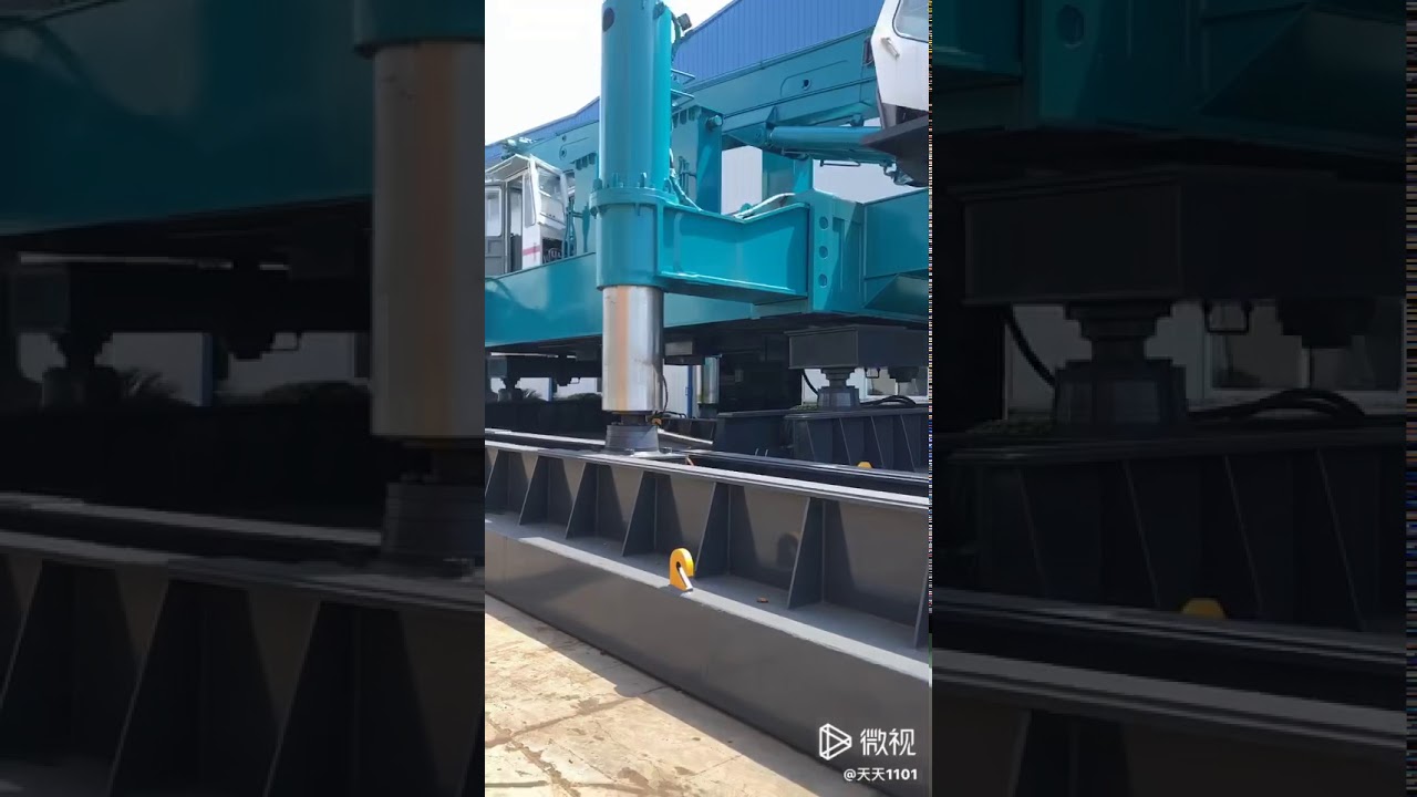 Spun pile pressing machine - YouTube