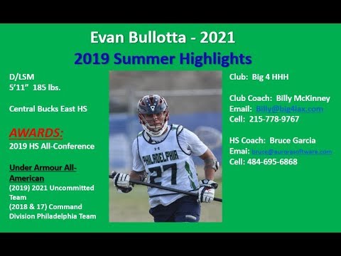 Evan Bullotta (UNC Commit '25) - Class of 2021 - Summer 2019 Lacrosse ...
