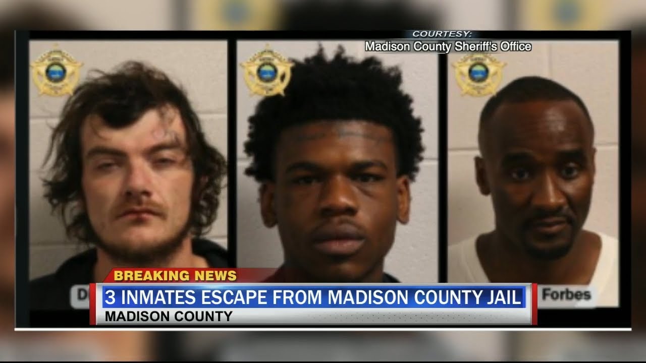Inmates escape from Madison County Jail Rec Yard - YouTube