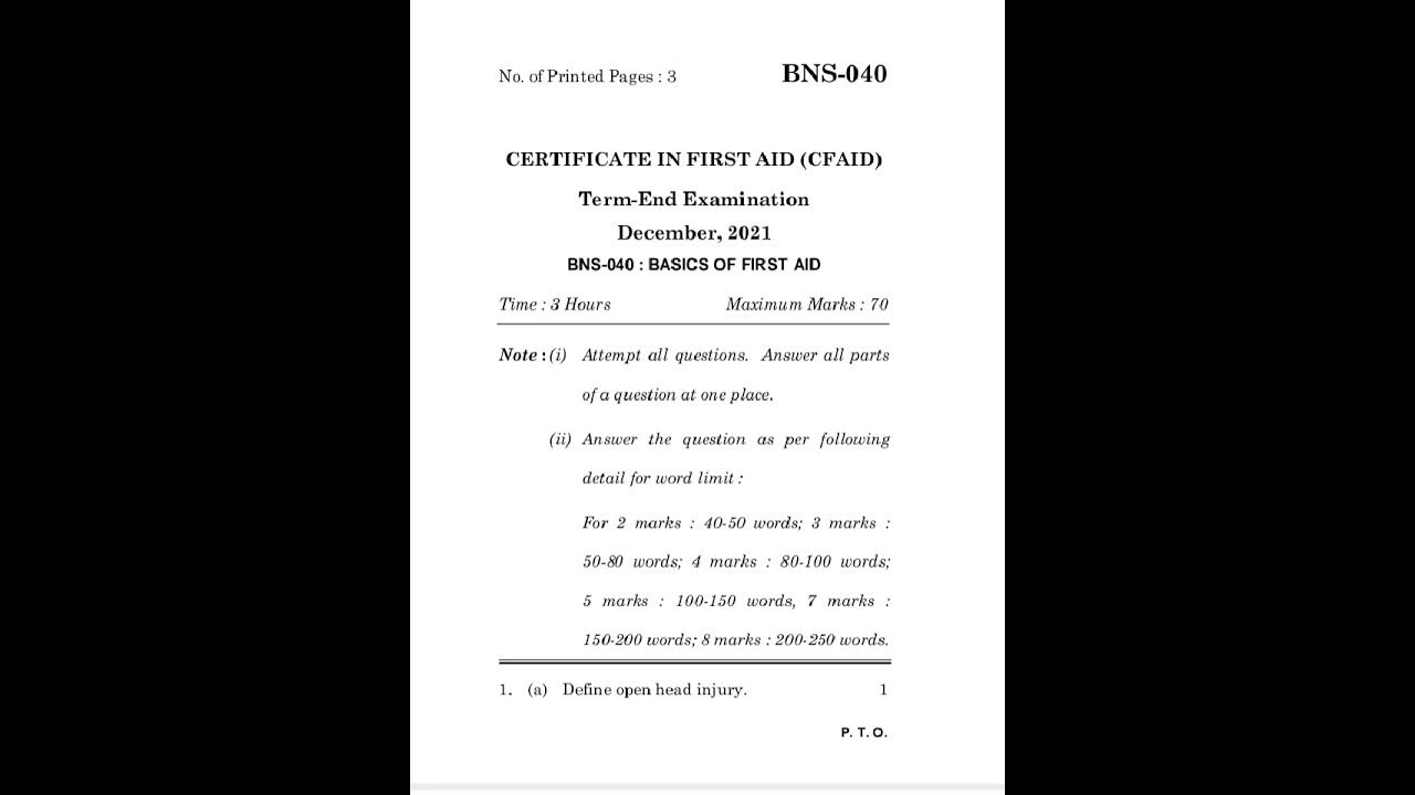 BNS-040 DECEMBER-2021 QUESTION PAPER IGNOU - YouTube