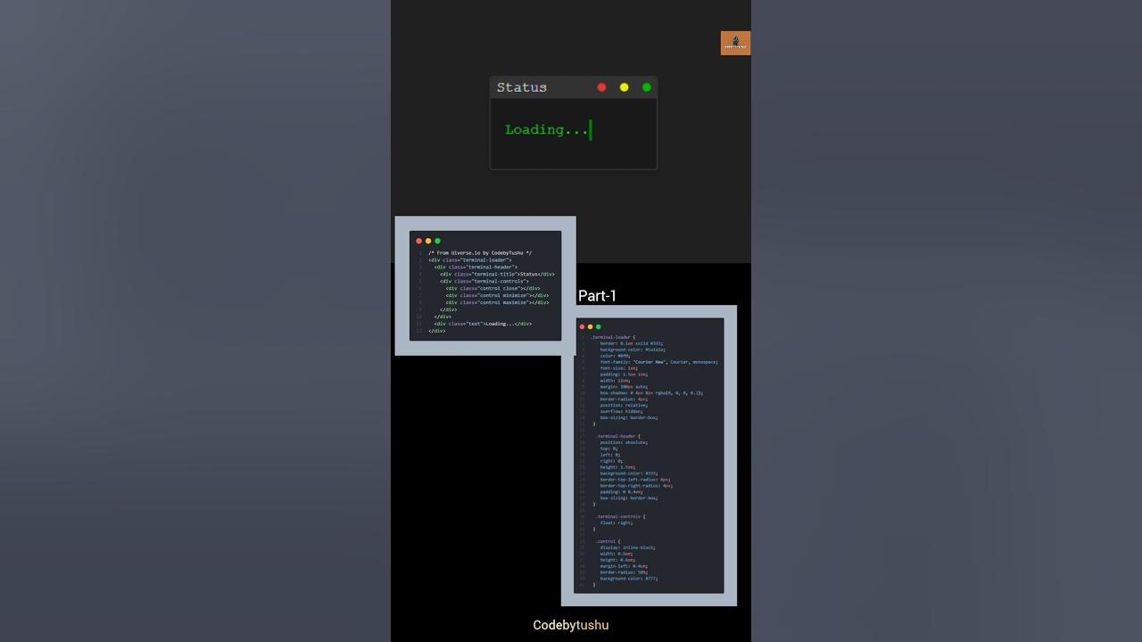 Loading Web Page Tool In Html With Css Part 1 Html Css Codebytushu