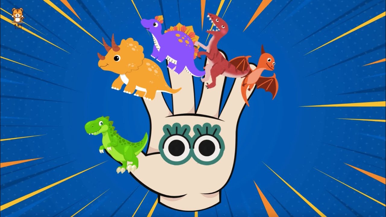 Dinosaur Finger Family | T-rex , Triceratops, Stegosaurus, Velociraptor ...
