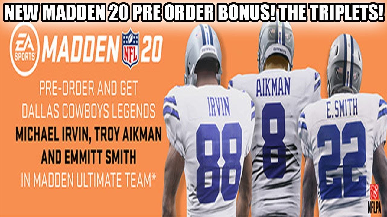 NEW MADDEN 20 PRE ORDER BONUS! AIKMAN, EMMITT, AND IRVIN! MUT MASTER ...