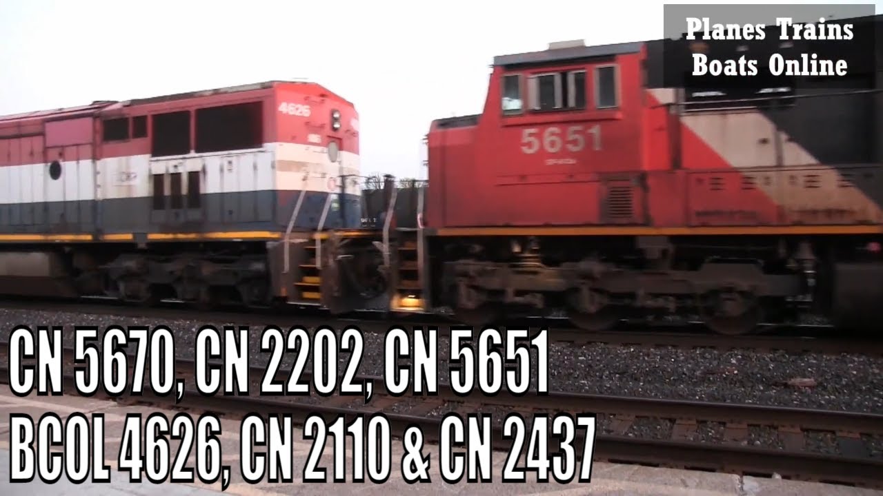 CN M397 With CN 5670, CN 2202, CN 5651, BCOL 4626, CN 2110 & CN 2437 Locomotives Strathroy Sub ...