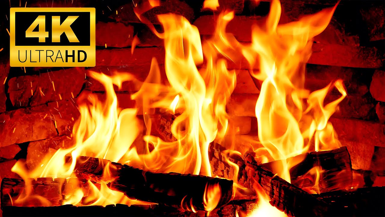 Immerse Yourself In Firelight 4K | Quiet Night Fireplace With The ...