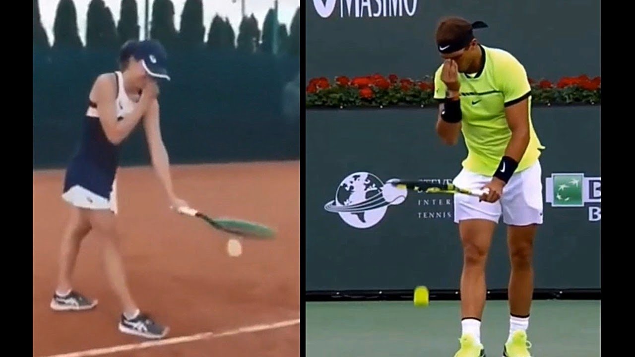 Rafael Nadal's serve routine replicated by Iga Swiatek [Best Friends ...