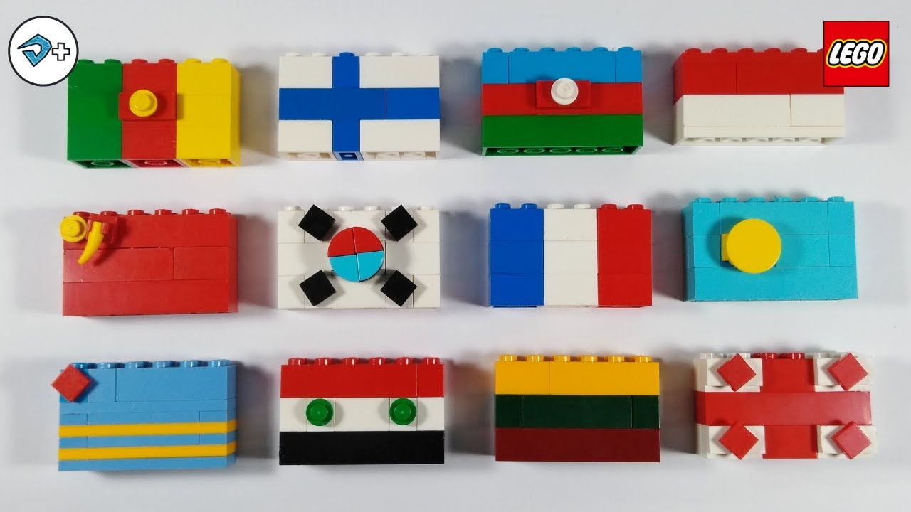 BANDEIRAS DO MUNDO de LEGO (Part.4) Tutorial - YouTube