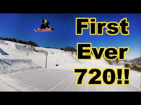 My First Time Landing a 720 on My Snowboard!! - YouTube