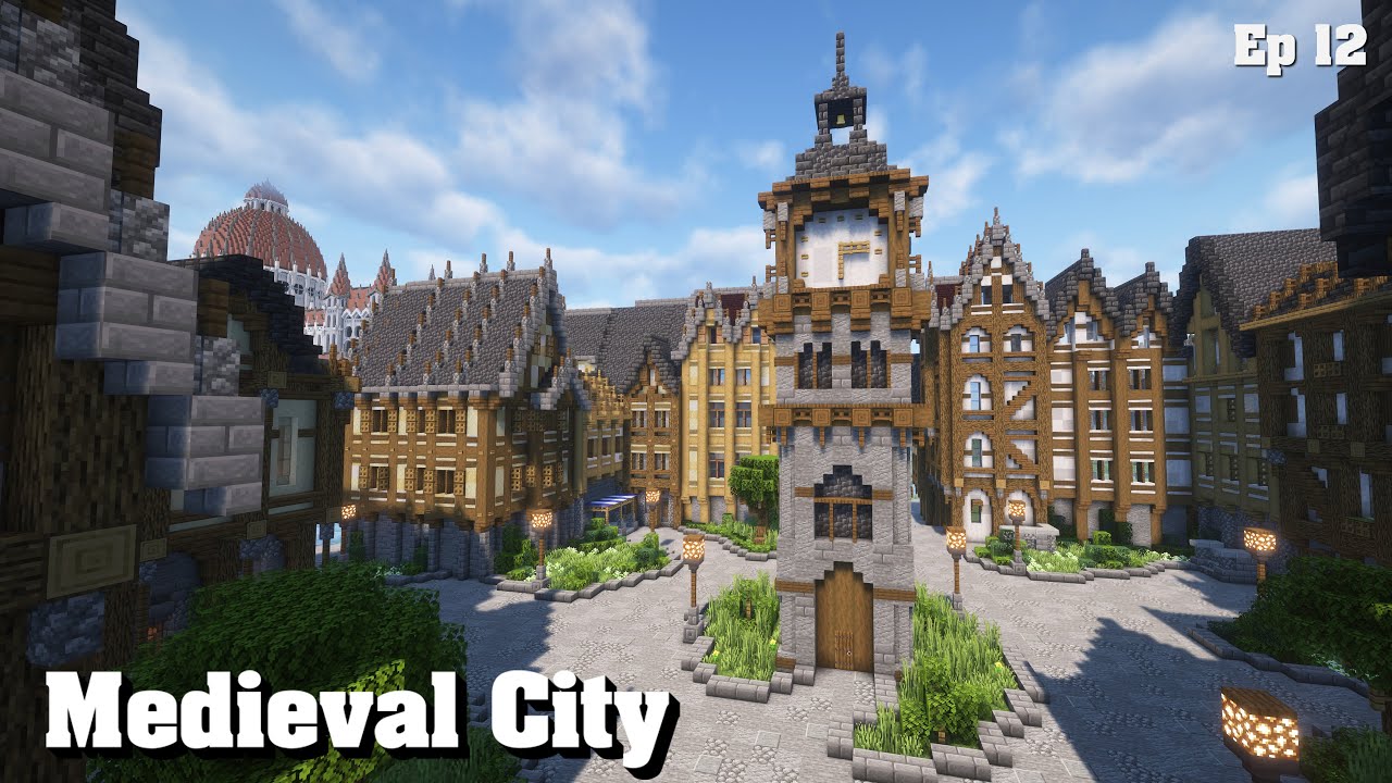 Building a Medieval City in Minecraft Survival (Kingdoms) - YouTube