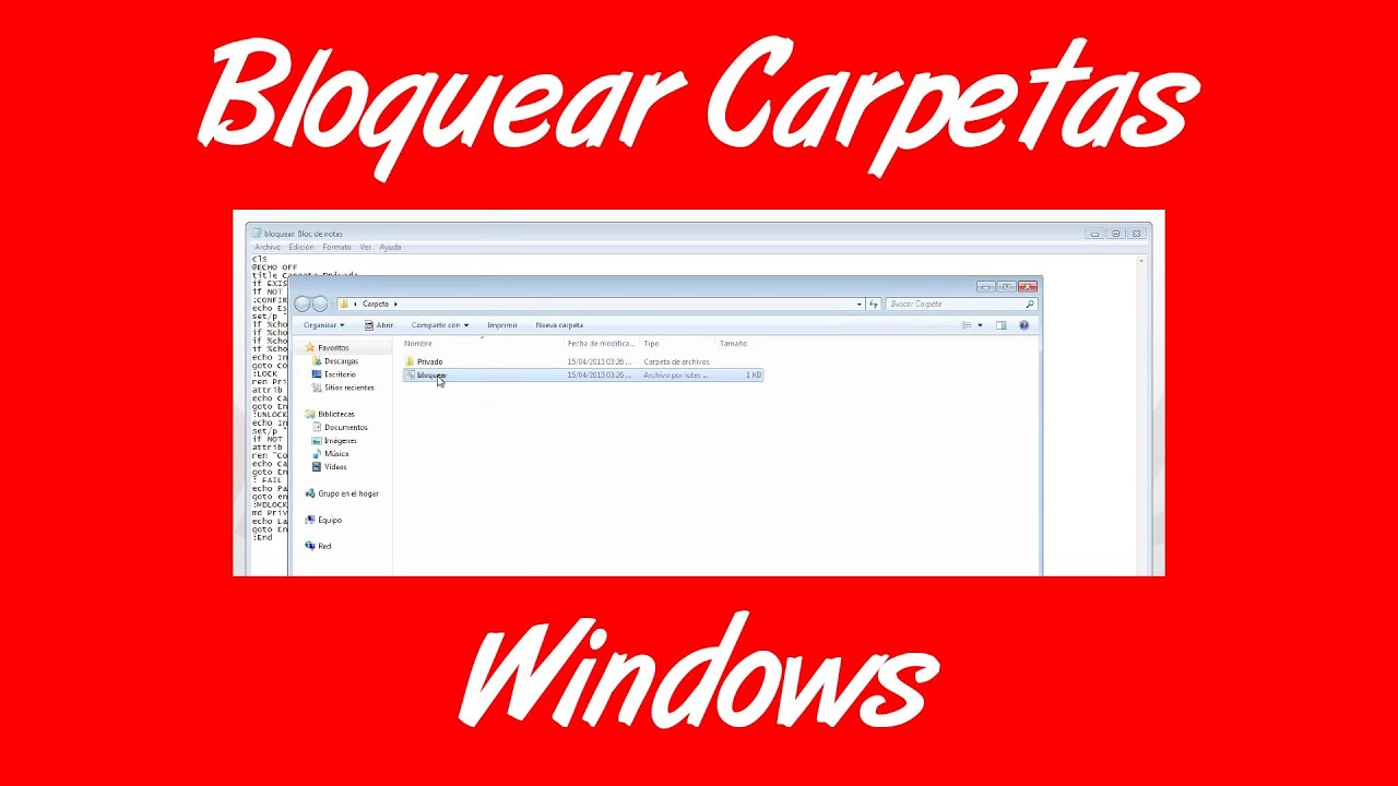 Como bloquear carpetas en windows 7 - YouTube