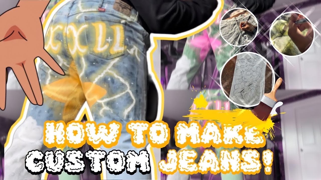 HOW TO MAKE CUSTOM JEANS ! (DIY) - YouTube
