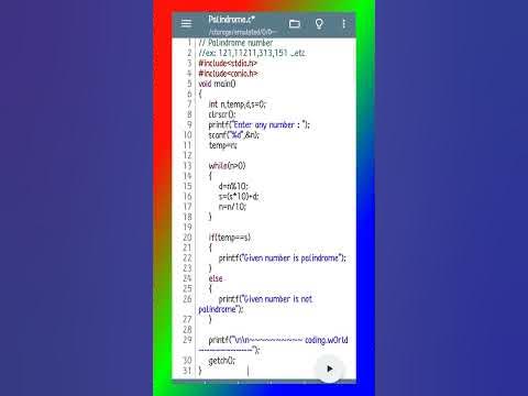 How to check any number is palindrome in C #C #palindrome # ...