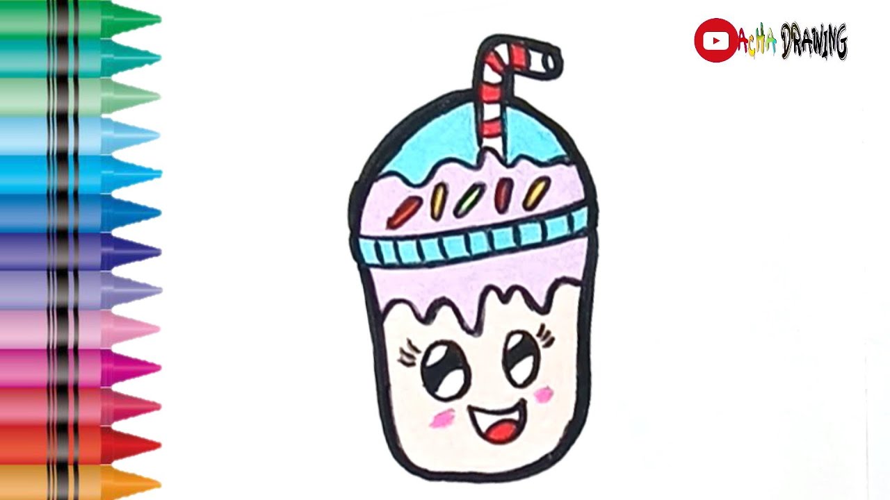 Cara Mudah Menggambar Pop Ice cute || Lucu dan simple - YouTube
