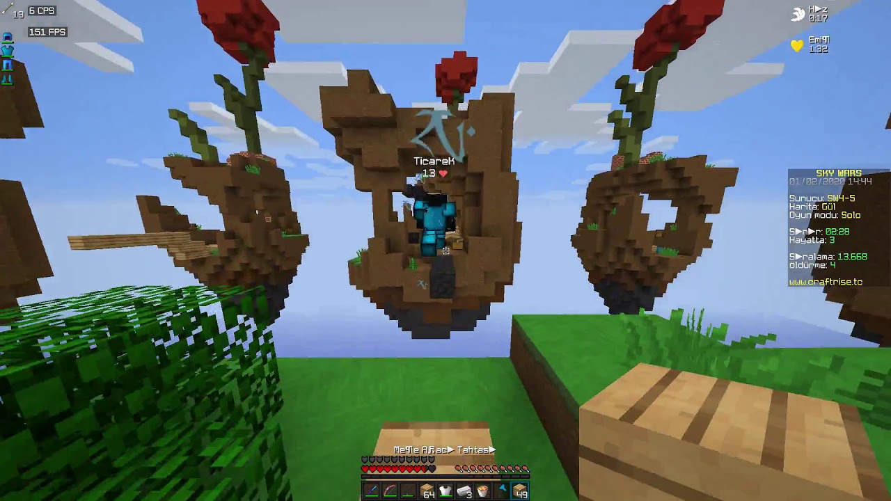 Minecraft Craftrise :1 (Skywars) - YouTube