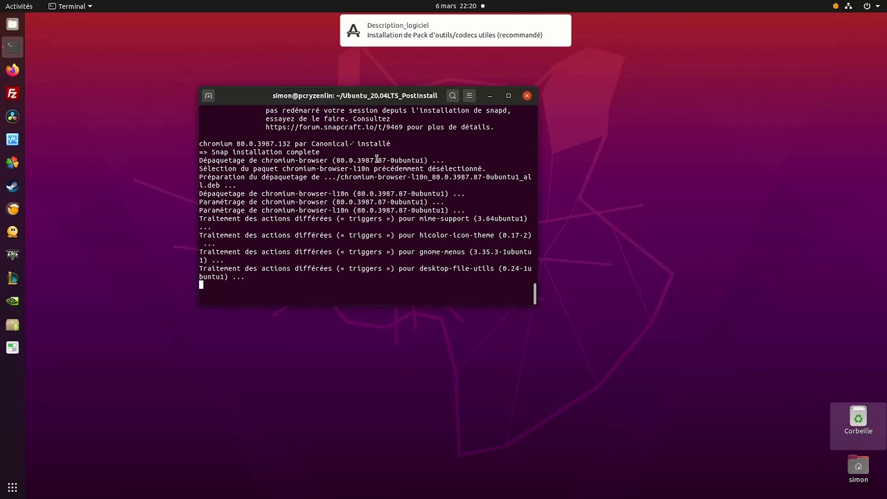 Ubuntu 20.04LTS Focal : script de post-installation (démo) - YouTube