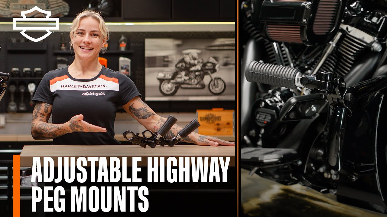 Harley-Davidson Adjustable Highway Peg Mounts Overview - YouTube