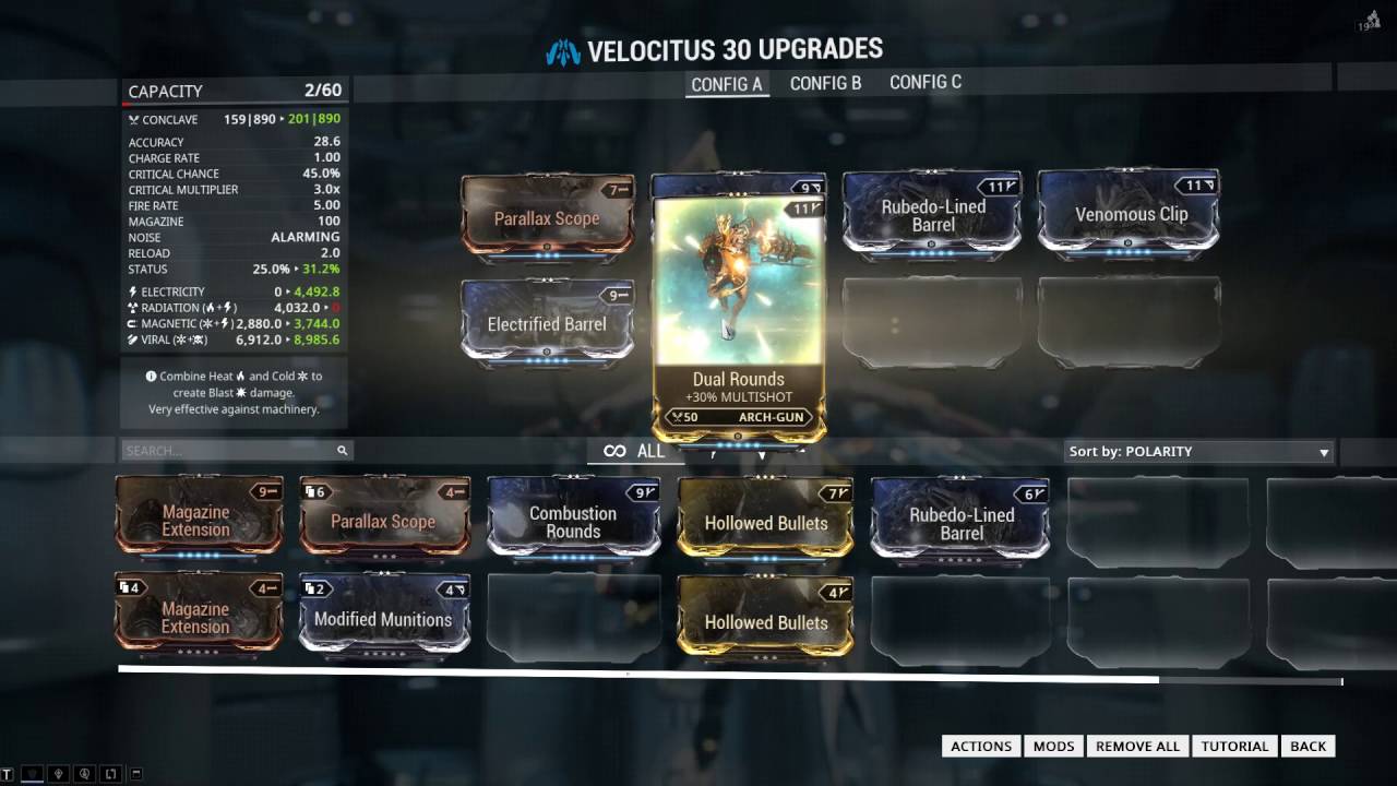 Warframe maxing out combustion rounds archwing mod - YouTube