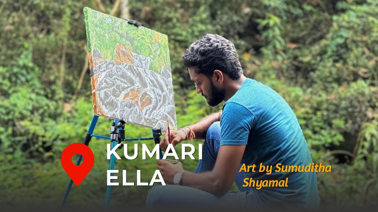 Landscape painting | Kumari Ella waterfall | Avissawella | Sri Lanka ...