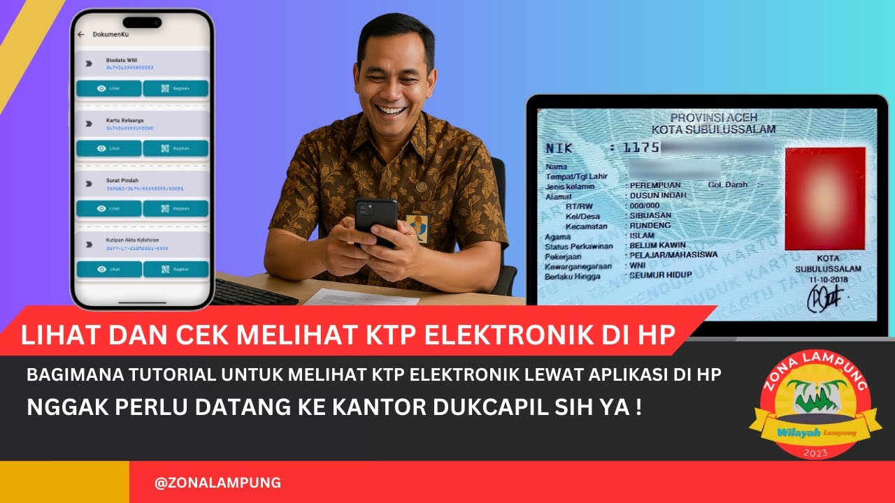 Cara Melihat KTP Elektronik di HP I Cek KTP E Online - YouTube