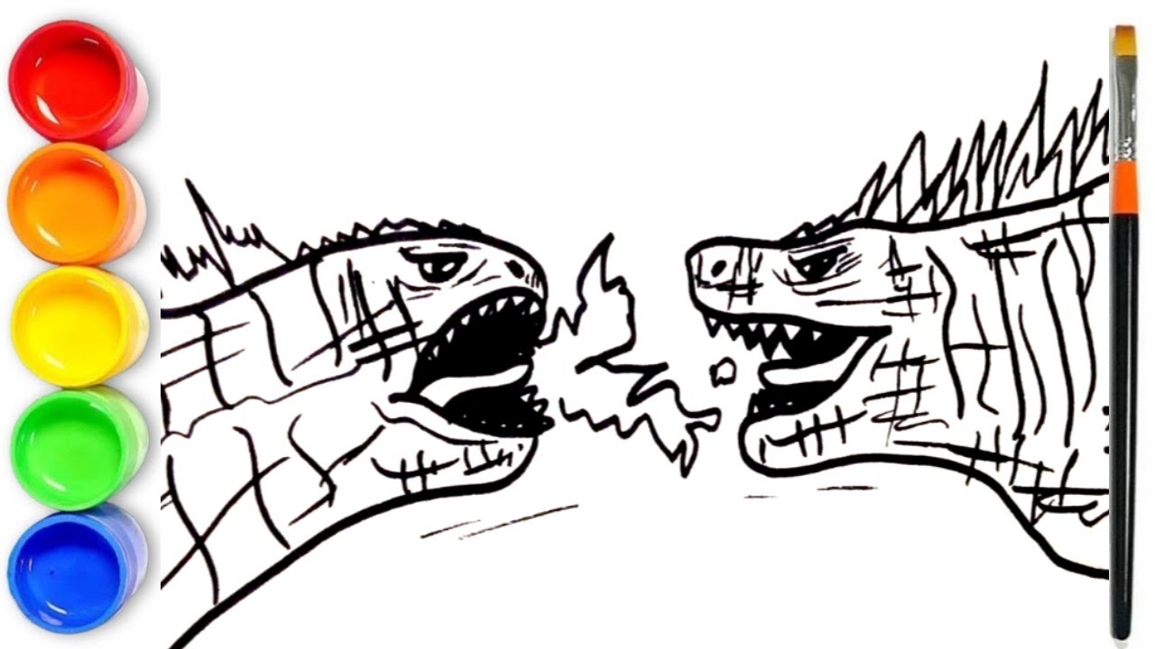 How to Draw Godzilla vs Shimo - YouTube