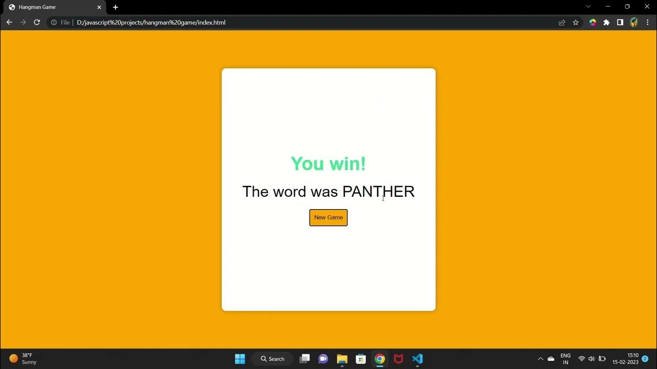 hangman game with html css and javascript - YouTube
