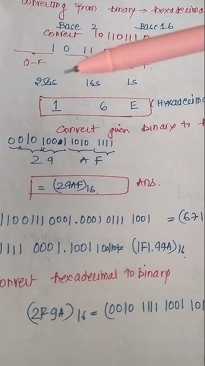 Binary to hexadecimal conversion - YouTube