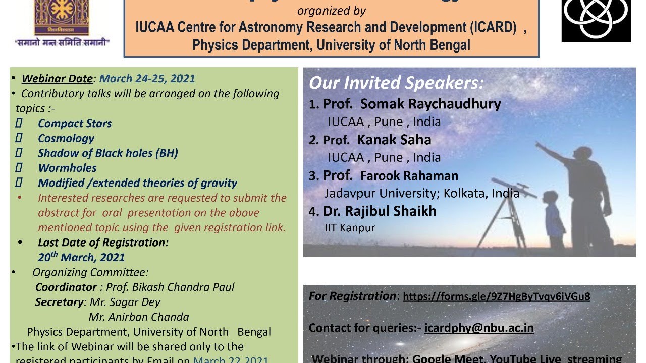 National Seminar on Recent Advances in Astrophysics and Cosmology - YouTube