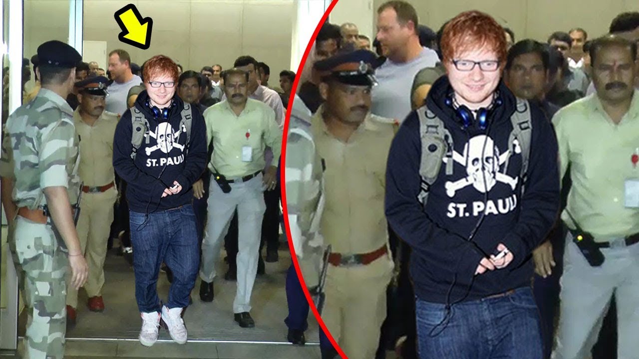 Ed Sheeran's GRAND Welcome At Mumbai Airport - YouTube