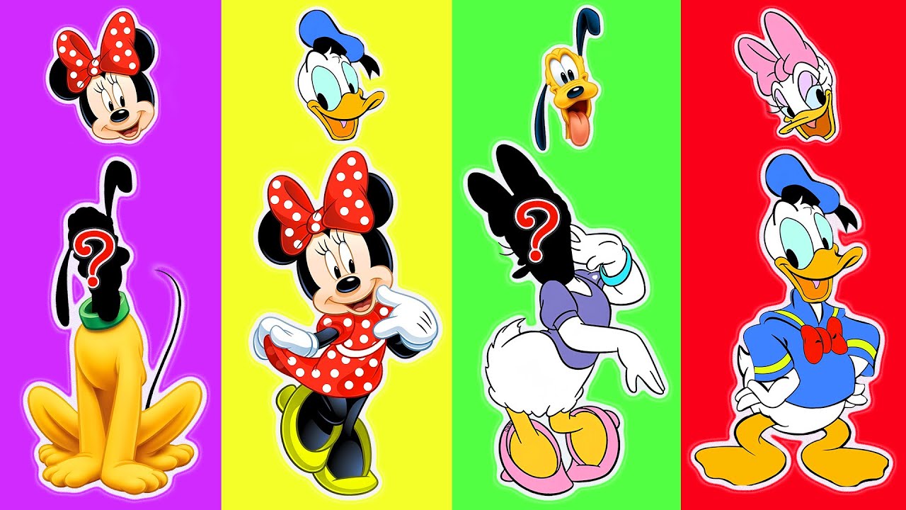 Find the heads of Pluto, Minnie Mouse, Donald Duck, Daisy Duck | Mickey ...