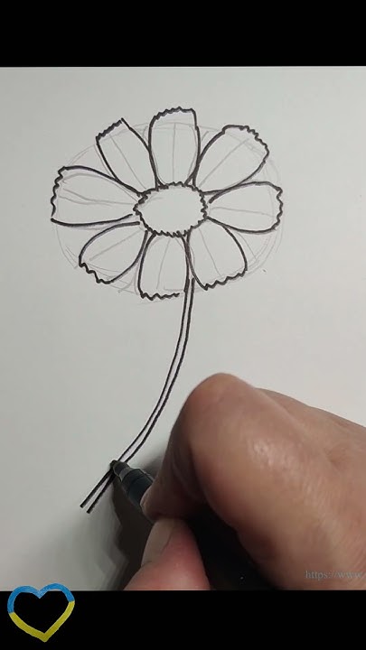Як намалювати простий малюнок КВІТКА Simple Drawing Step By Step A