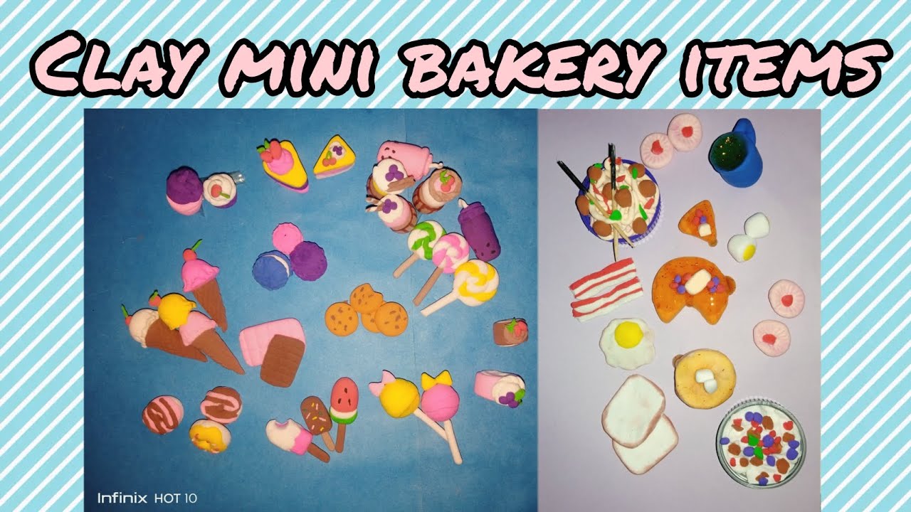 HOW TO MAKE BAKERY ITEMS WITH CLALY CLAY CRAFTS 🌮 MINI SWEETS POLYMER 🍞 ...