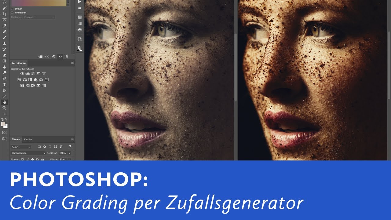 Adobe Photoshop: Color Grading per Zufallsgenerator - YouTube