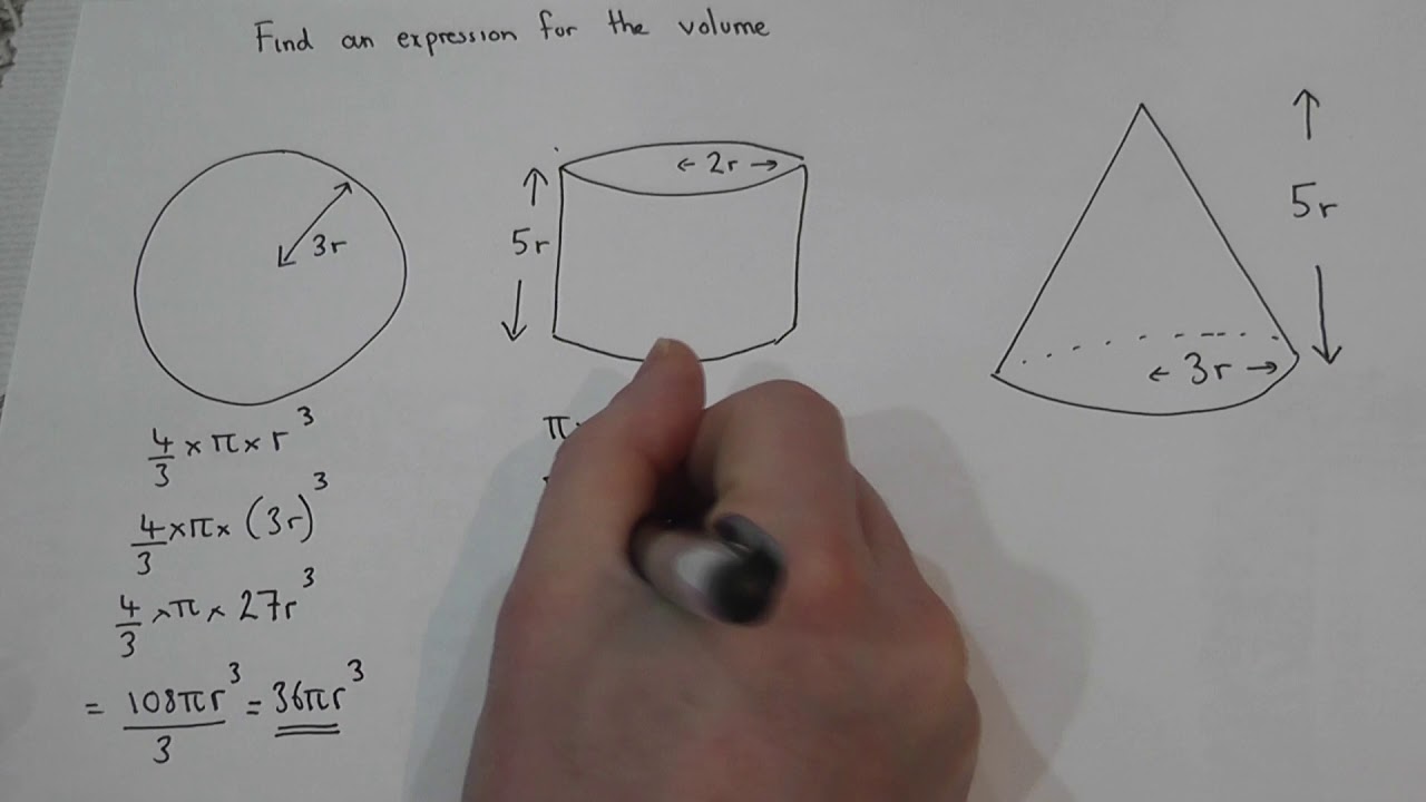 How to find the volume of 3d shapes (3 Golden Rules for algebra ...