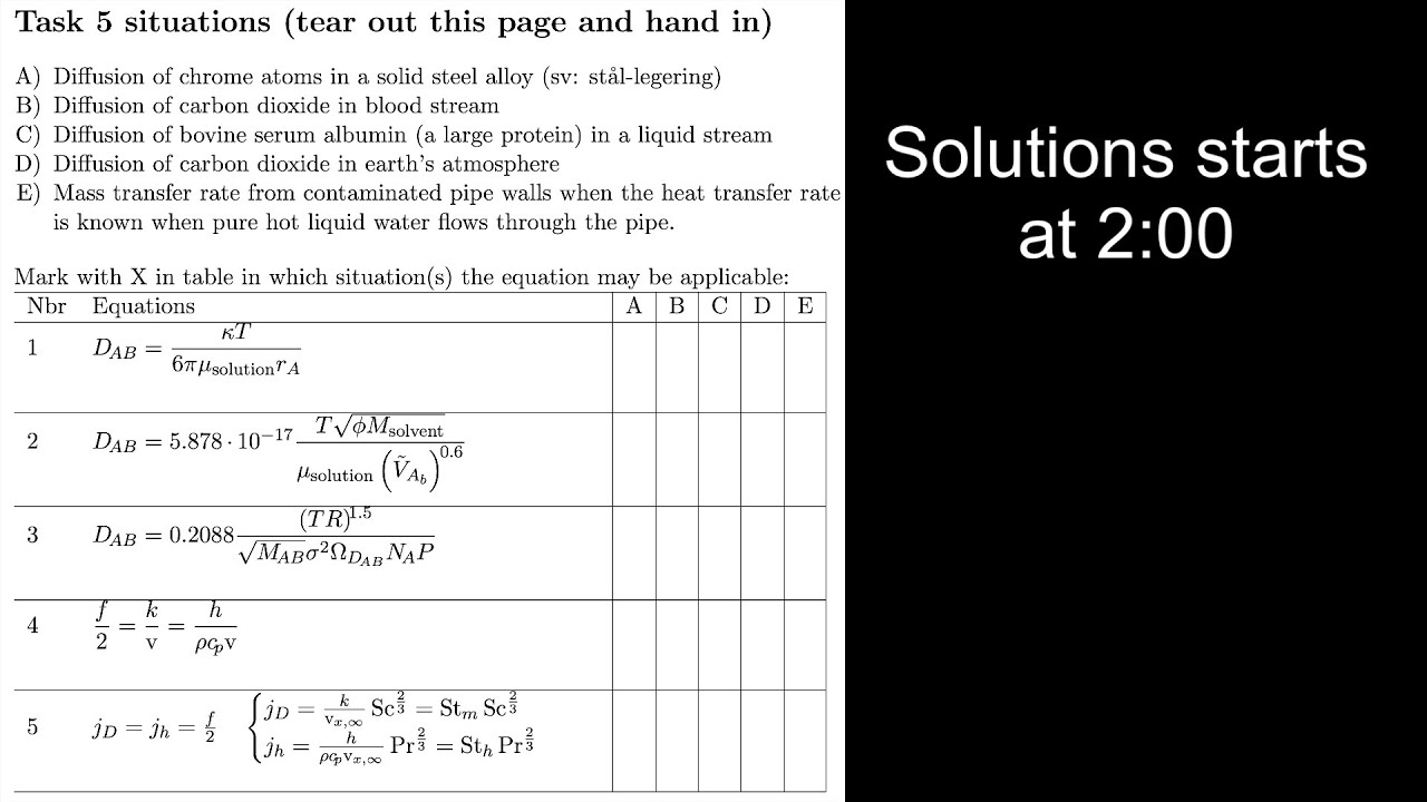 Exam task. Mass transfer theory 2023-01-14 (KETF40) - YouTube
