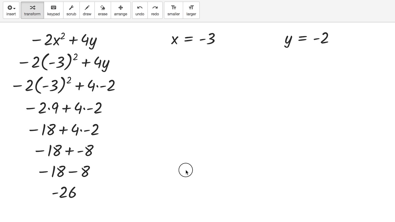 Graspable Math - Quick Demo: Substituting Into & Evaluating Expressions ...