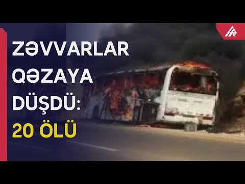 Ümrə ziyarətinə gedən avtobus od tutub yandı - APA TV