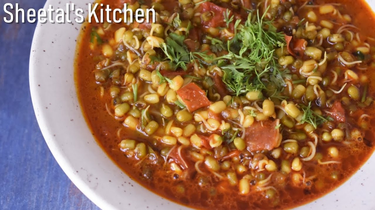 आसानी से बनाये गुजराती अंकुरित मुंग की सब्जी | Moong sprouts sabzi ...