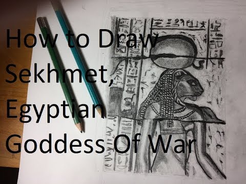Drawing of Sekhmet Ancient Egyptian Goddess of War - YouTube