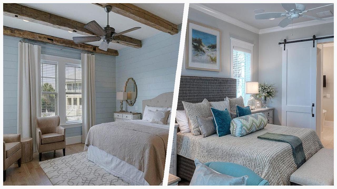 75 Beautiful Coastal Gray Bedroom Design Ideas #1506 😍 - YouTube