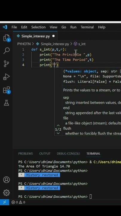 Simple Interest Program In Python Pythonprogramming Pythondeveloper Pythontutorial Trick