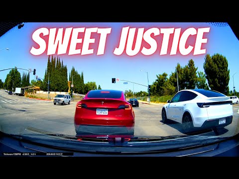 Tesla Driver Gets Instant Karma - Bad drivers & Driving fails -learn how to drive #1553