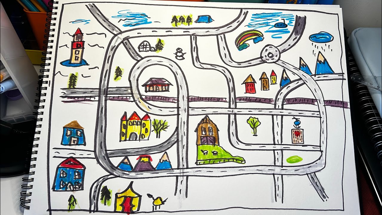 HOW TO DRAW A CUTE CITY/ABC/ EASY DRAWING FOR KIDS - YouTube