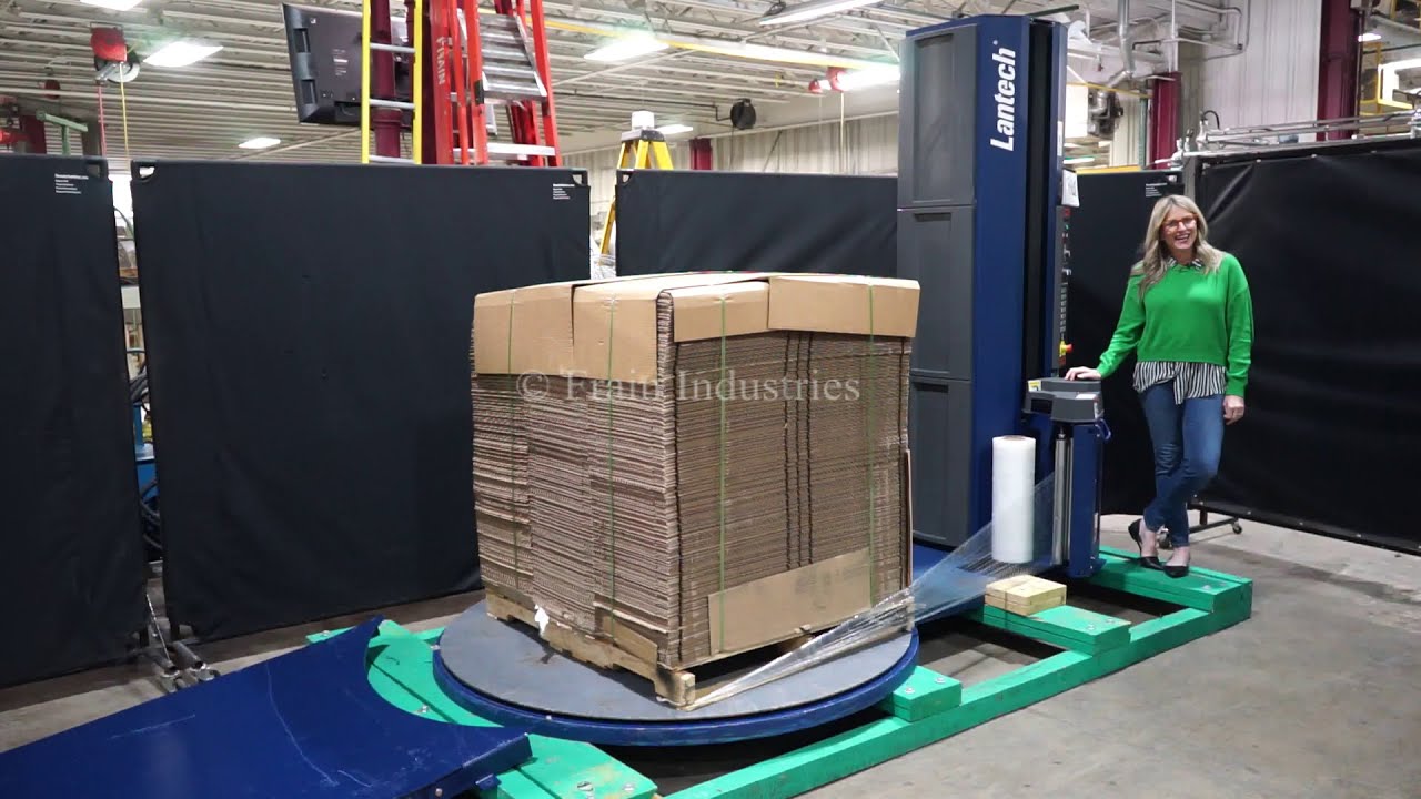 Lantech Stretch Wrapper Q300 Demonstrations - YouTube