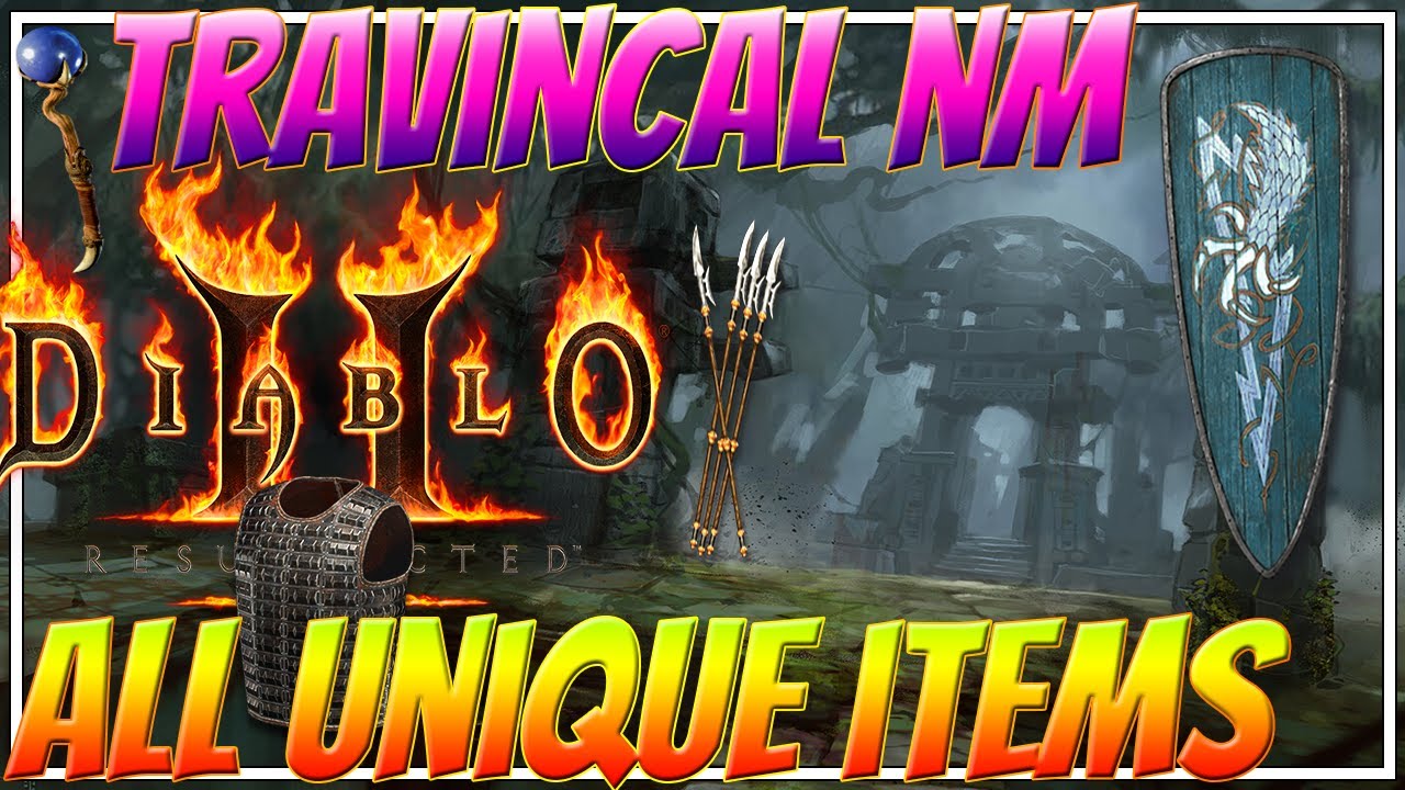 D2R ALL UNIQUE ITEMS NIGHTMARE TRAVINCAL / ALL ITEMS DESCRIPTION - YouTube