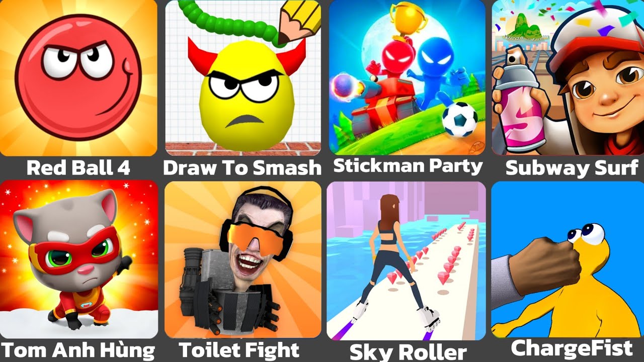 Red Ball 4, Subway Surf, BB Racing 2, Stickman Party, Draw To Smash ...